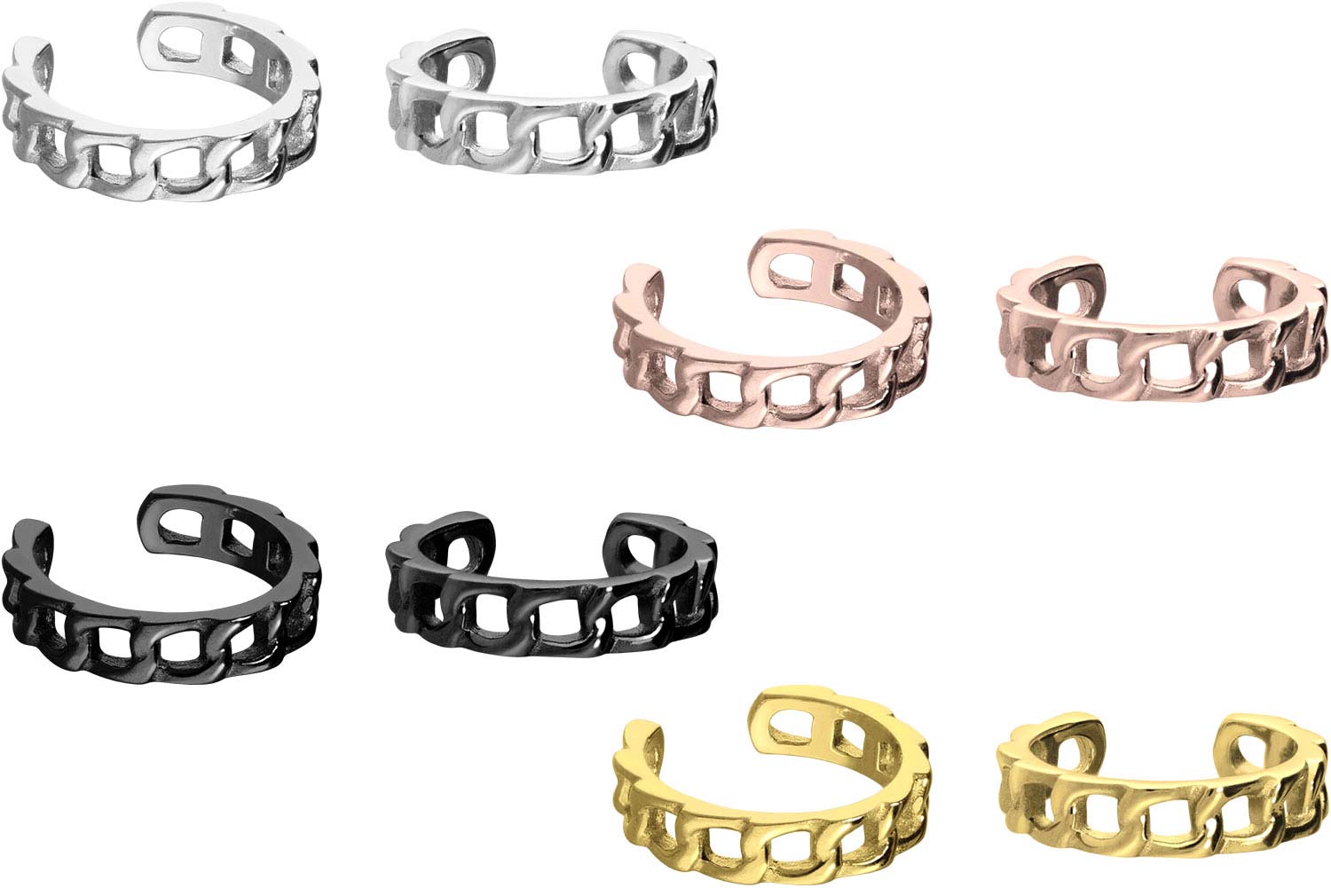 Surgical steel fake ear cuff CURB CHAIN DESIGN | PIERCINGLINE